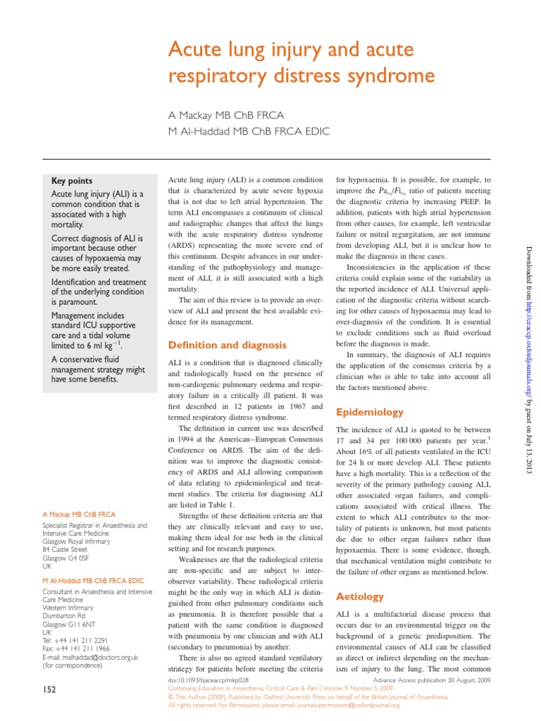 Ali and Ards | PDF | Respiratory System | Respiration