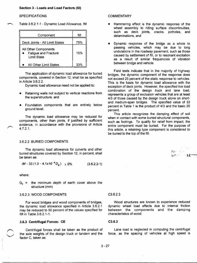 LRFD Aashto 3-27-38 | PDF | Structural Load | Pressure