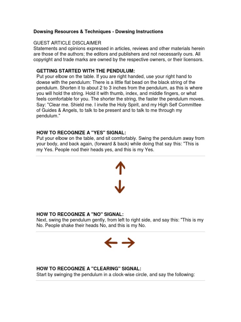 Dowsing Resources And Techniques Instructions Pdf Dowsing Nature