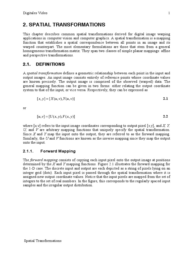 Digital Video Spatial Transformations | PDF | Matrix (Mathematics ...