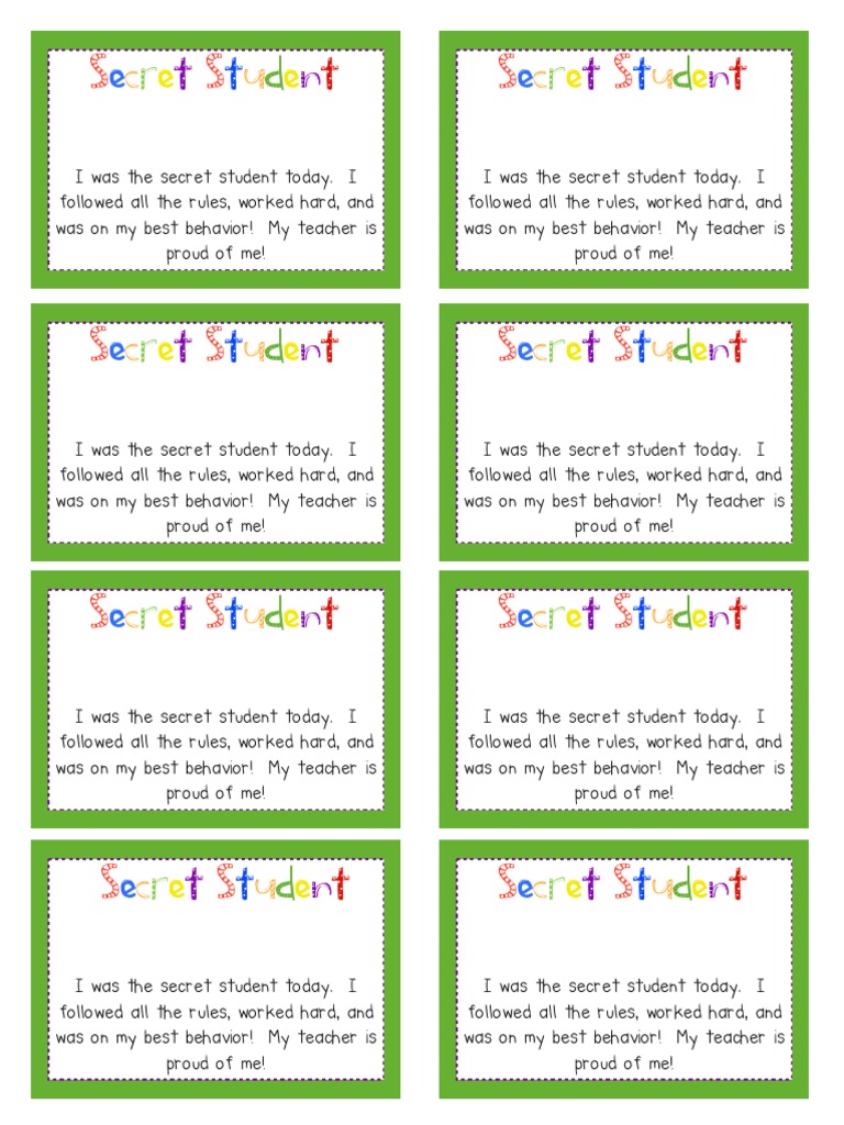 Secret Student Behavior Report | PDF