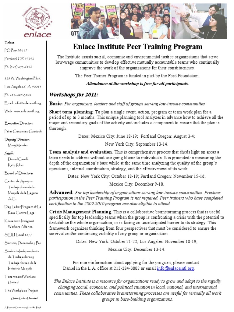 2011 Peer Training Flyer | PDF | Leadership | Business