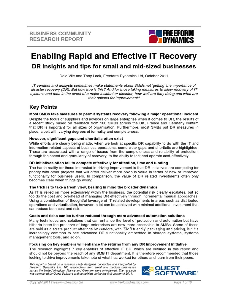 11-10-Enabling Rapid and Effective IT Recovery | PDF | Backup ...