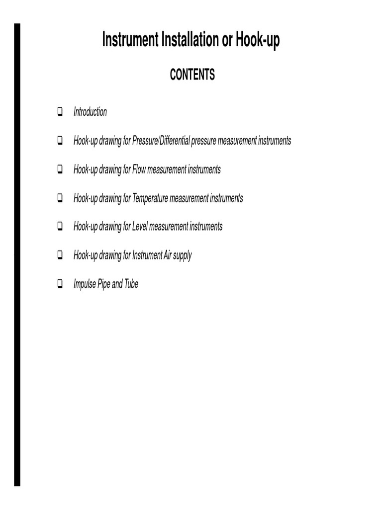 Instrument Hook-Up Drawing | PDF | Pipe (Fluid Conveyance) | Flow ...