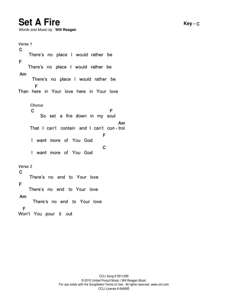 Set A Fire (Chord Sheet) | PDF