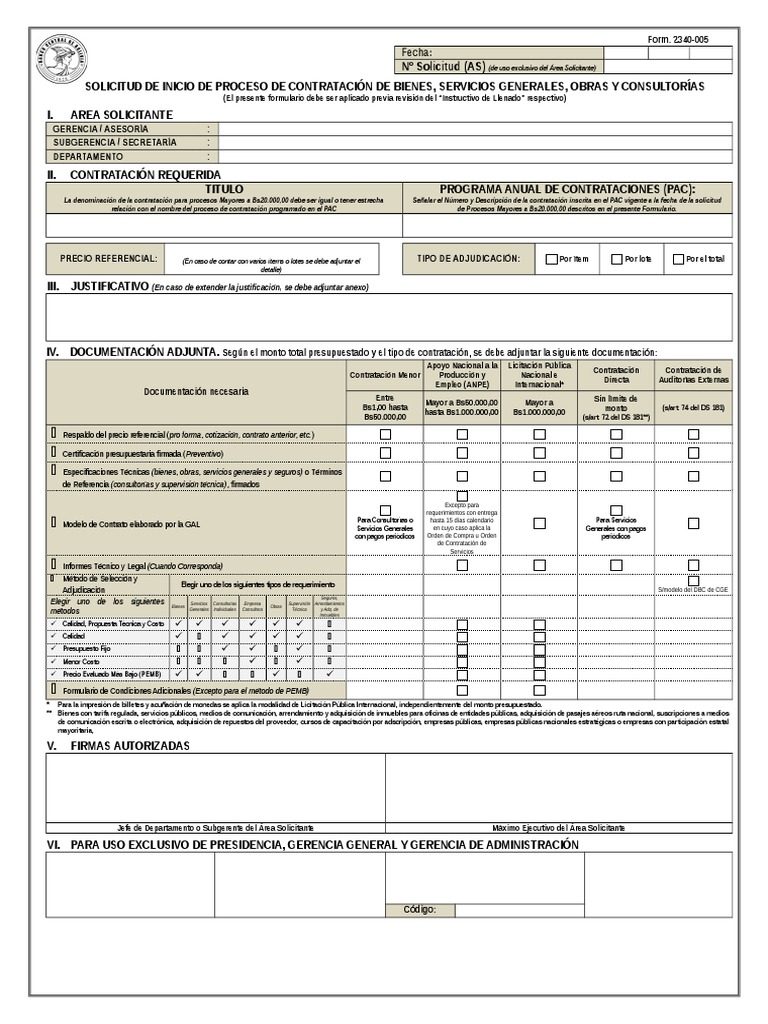 Formulario de Solicitud de Inicio de Proceso DS 0181 2010 Aprobado ...