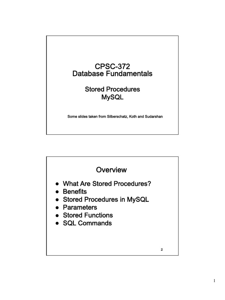 Stored Procedures Pdf Pdf Parameter Computer Programming Subroutine