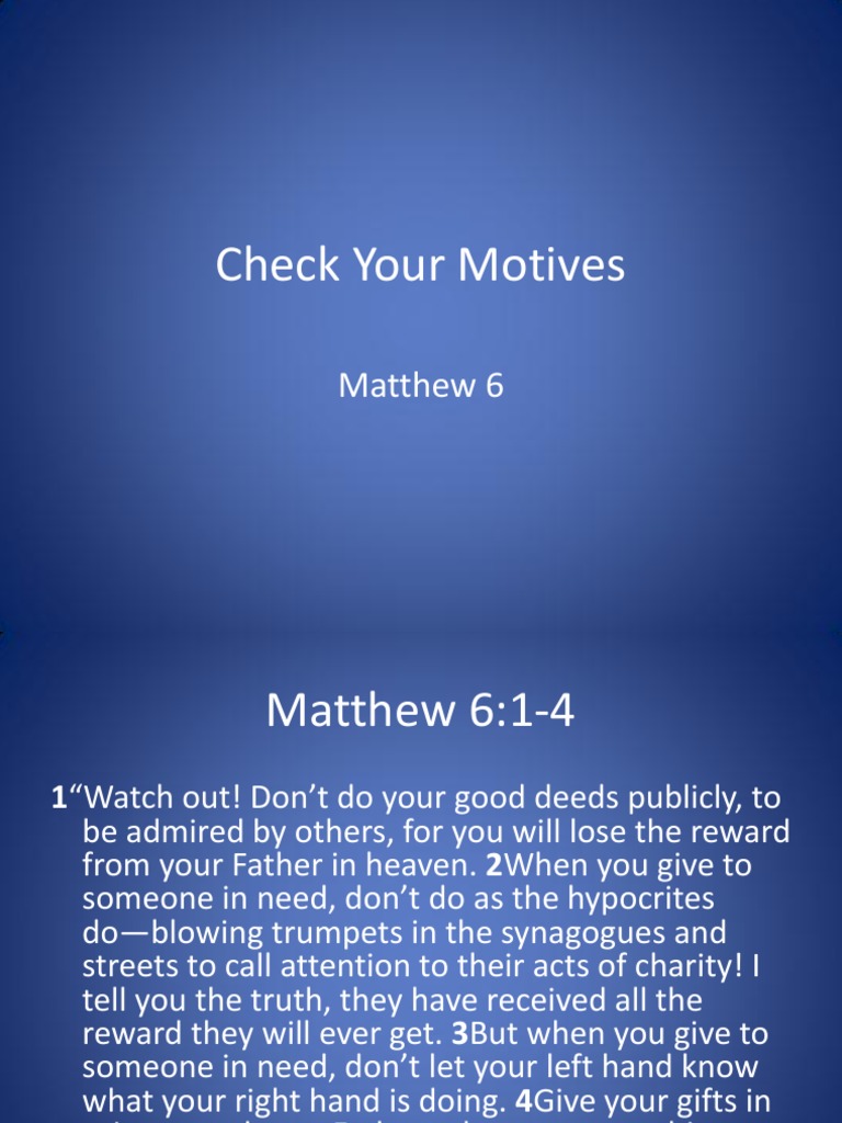 Check Your Motives | PDF | Prayer | Theology