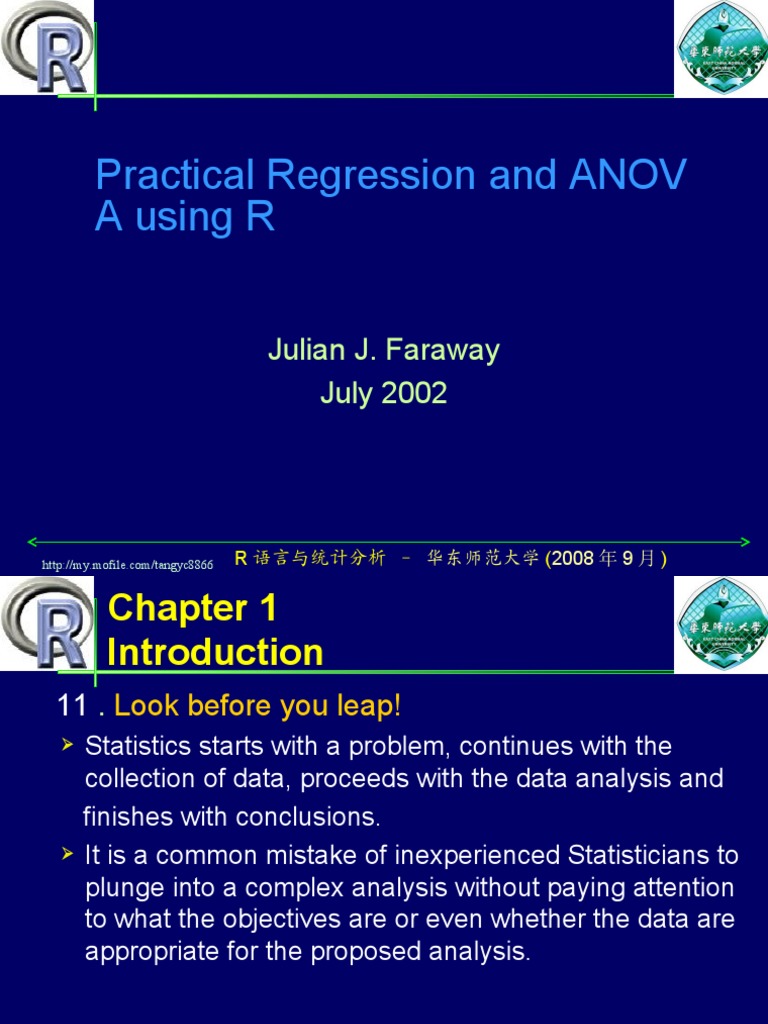 Part3. 实用教程 - Practical Regression and ANOVA using R | PDF | Linear Regression | Errors And ...