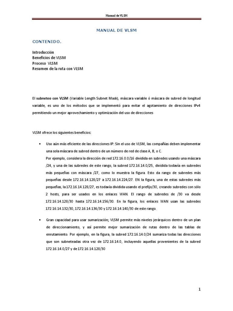 Guía de Subneteo con VLSM | PDF | Enrutador (Computación) | Dirección IP