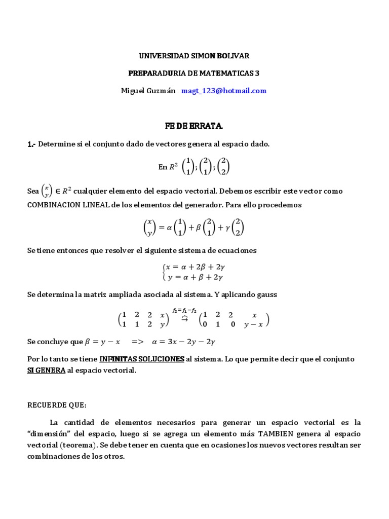 Prepa 29-05-2009 | PDF | Espacio vectorial | Vector Euclidiano