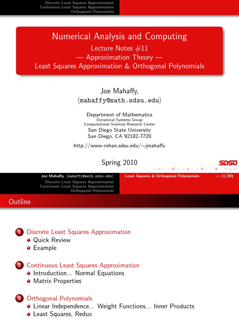 Lecture | PDF | Least Squares | Eigenvalues And Eigenvectors