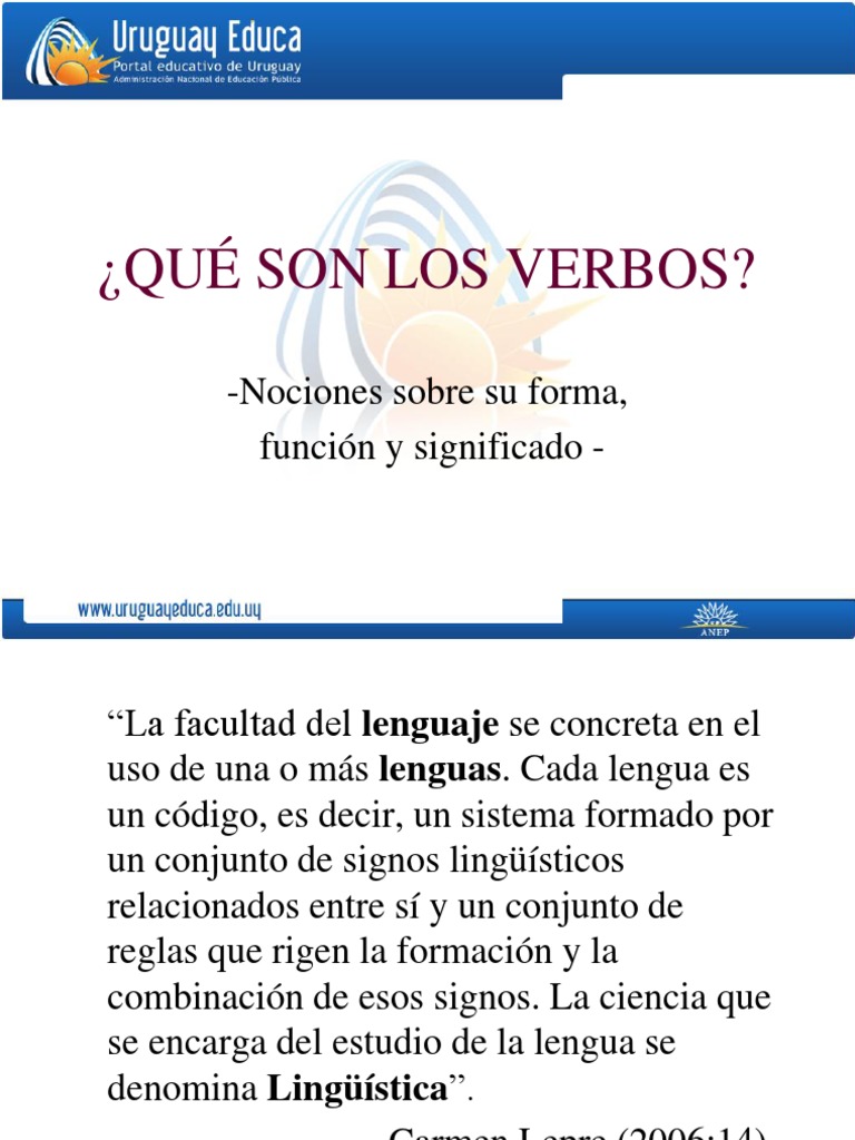 Qué Son Los Verbos Forma Función Significado | Verbo | Número gramatical