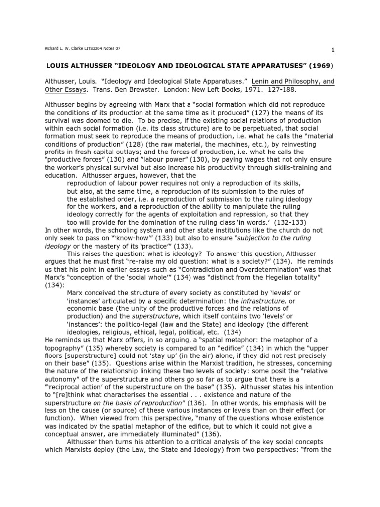 Althusser-Ideology and ISA | PDF