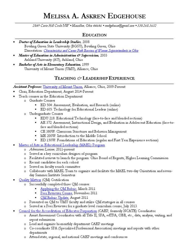 Askren Edgehouse CV | PDF | Educational Assessment | Educational Technology
