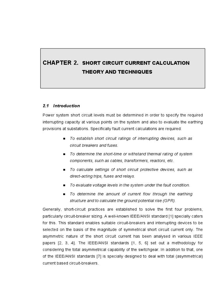 Short Circuit Current Calculation Theory & Techniques PDF | PDF ...