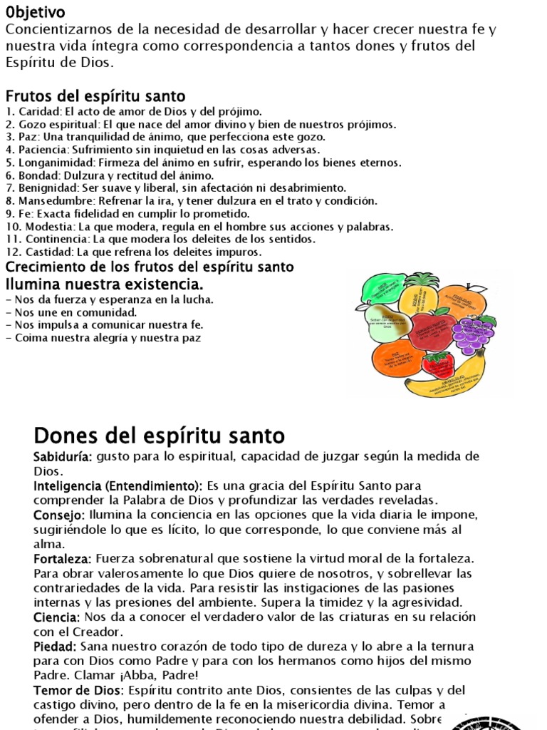Dones y Frutos Del Espiritu Santo | PDF