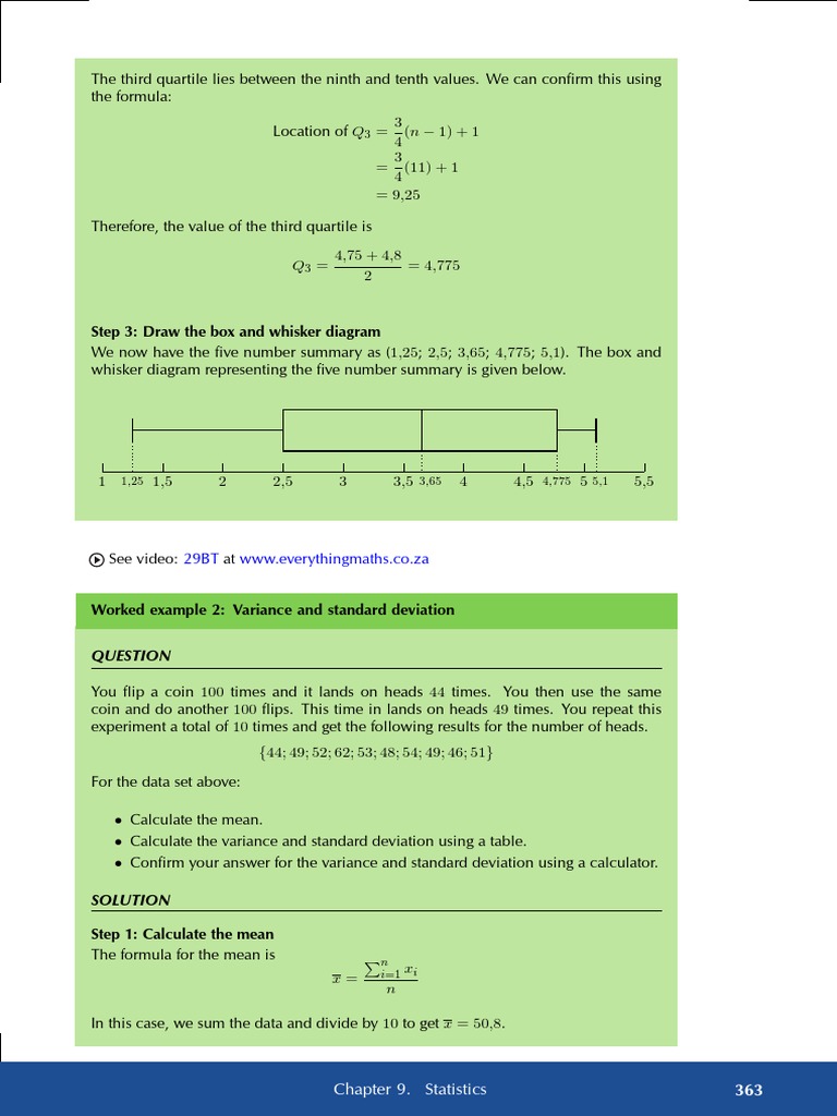 29BT WWW - Everythingmaths.co - Za: 363 Chapter 9. Statistics | PDF
