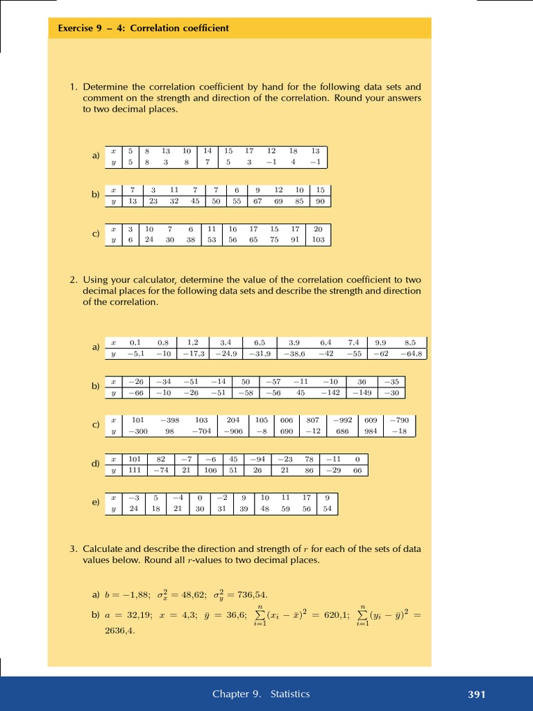 391 Chapter 9. Statistics: 2 X 2 y N I 2 N I 2 | PDF