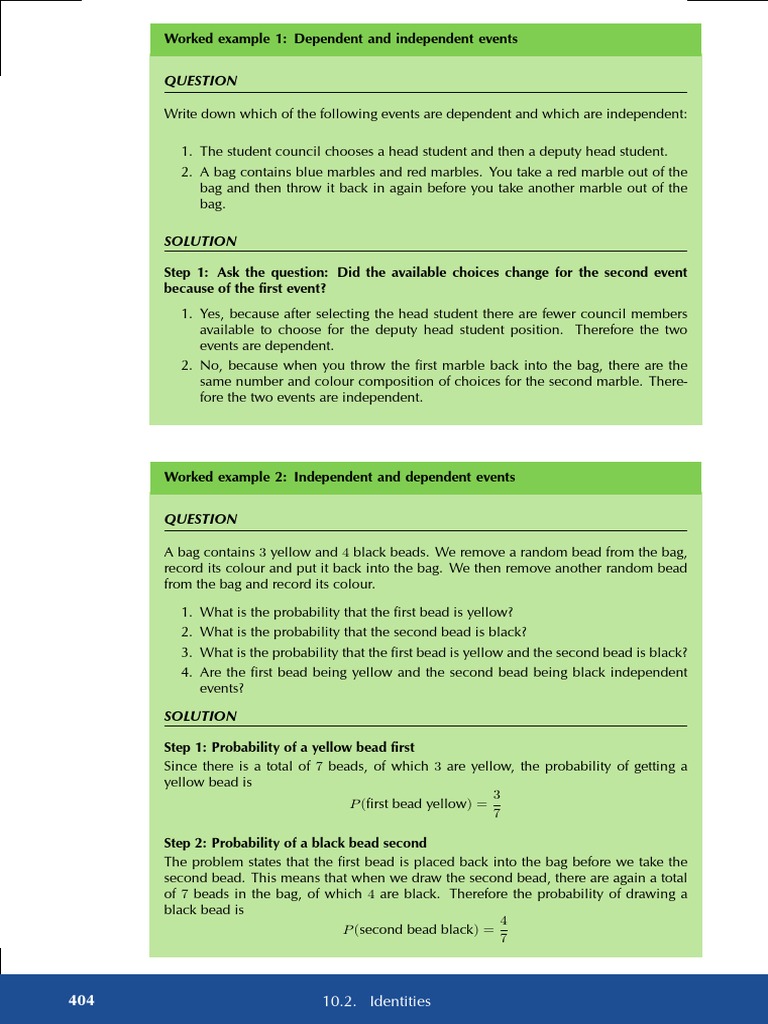 Probability: Dependent vs. Independent Events | PDF