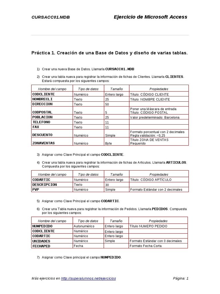 Ejer Acces | PDF | Active X Data Objects | Tabla (base de datos)