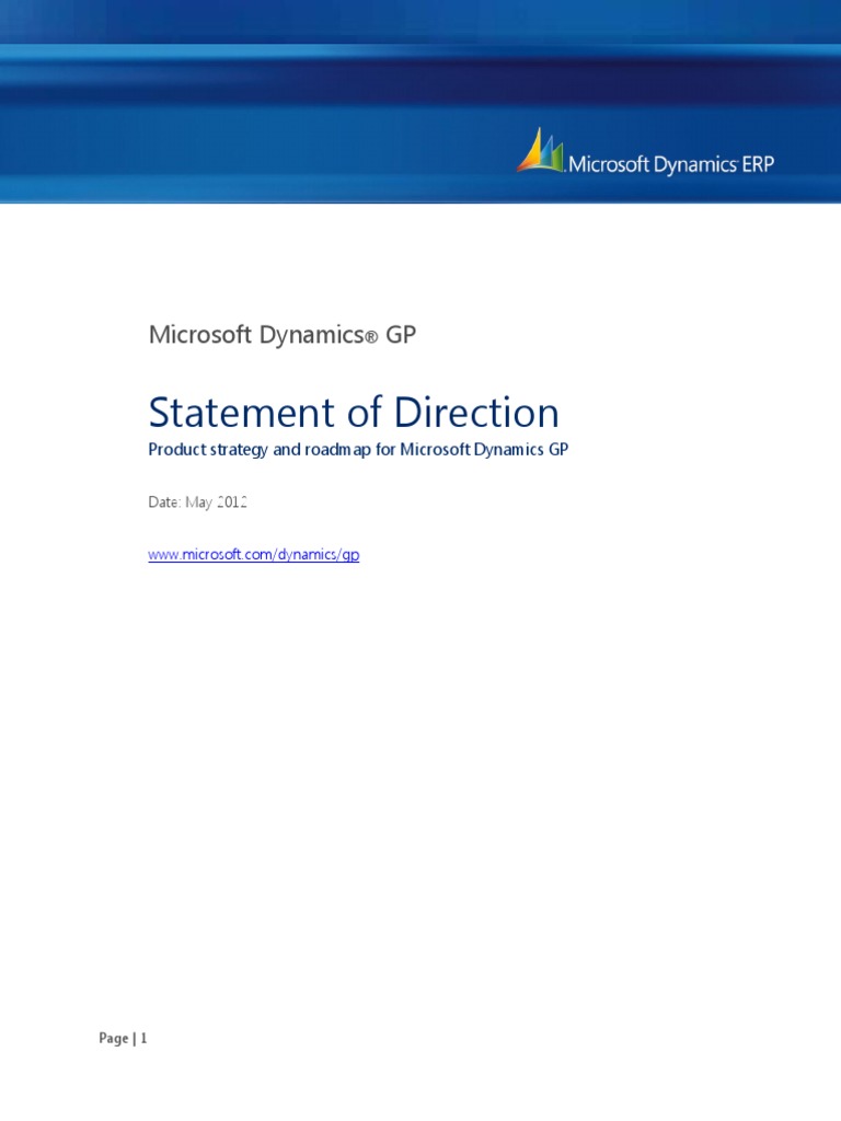 MicrosoftDynamics GP Statement of Direction | PDF | Cloud Computing ...