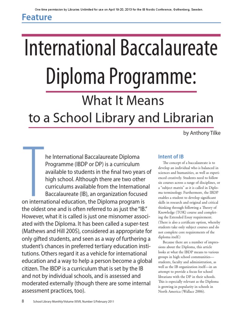 IB School Library | PDF | Schools | Statistics Of Education
