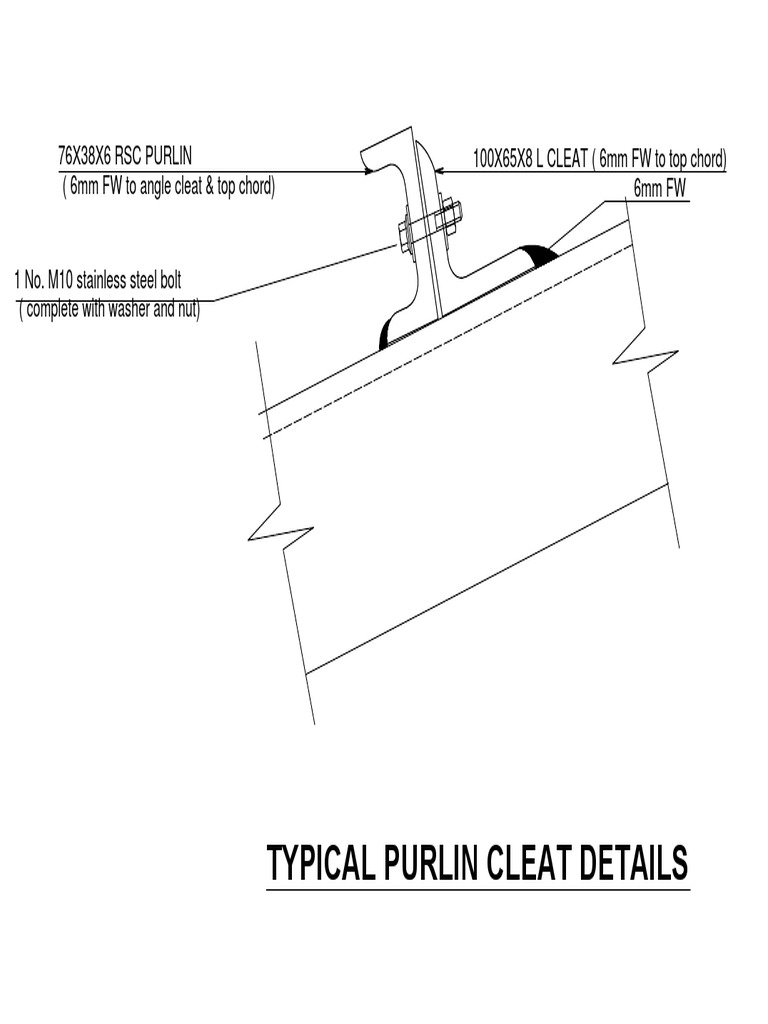 Typical Purlin Cleat Details | PDF