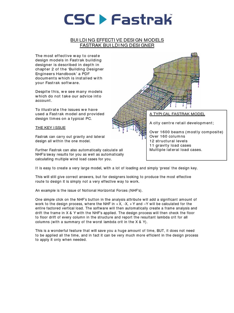 Effective Modelling in Fastrak Building Designer | PDF | Beam ...