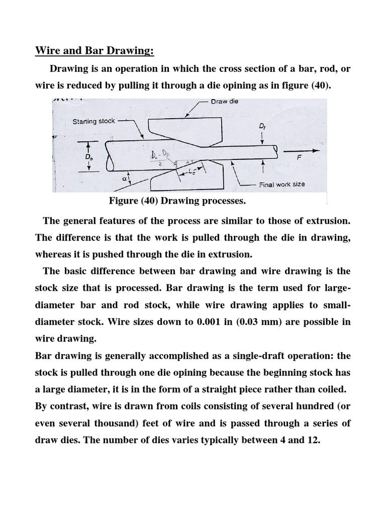 Wire and Bar Drawing Process Explained | PDF | Deformation (Mechanics ...