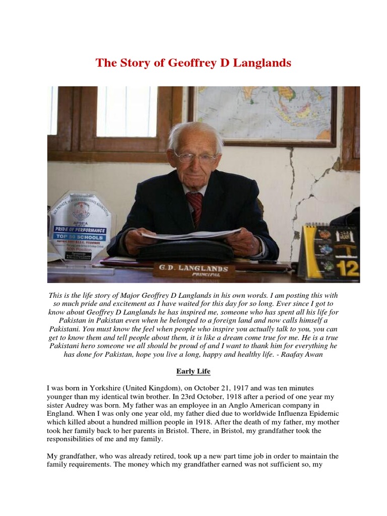 The Story of Geoffrey D Langlands | PDF | Pakistan Army | Pakistan
