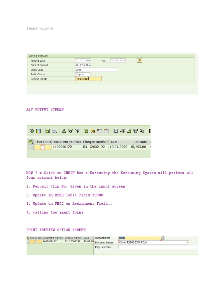 ALV Report Output To Update BSEG-ZUONR Database Calling Smartforms | PDF | Parameter (Computer ...