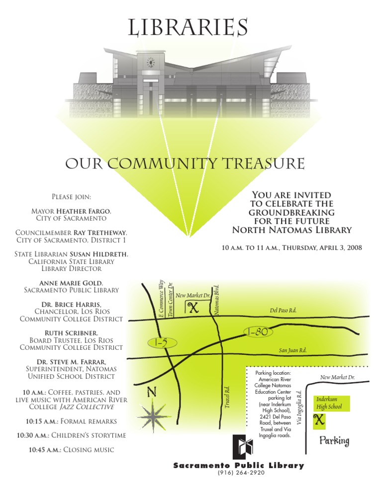 North Natomas Library Groundbreaking Event | PDF | Sacramento | Libraries