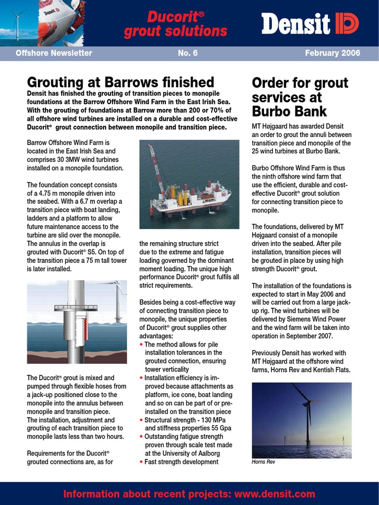 Densit - Grout Solutions | PDF | Offshore Wind Power | Deep Foundation