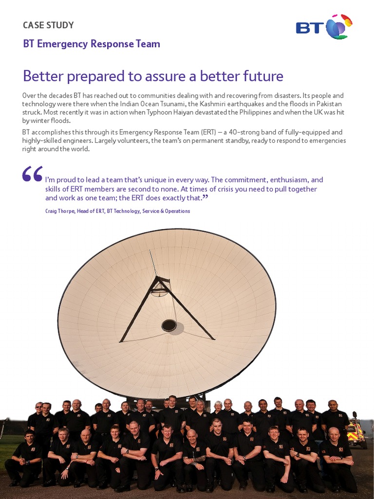 Case Study: BT's Emergency Response Team | PDF | Cbrn Defense ...