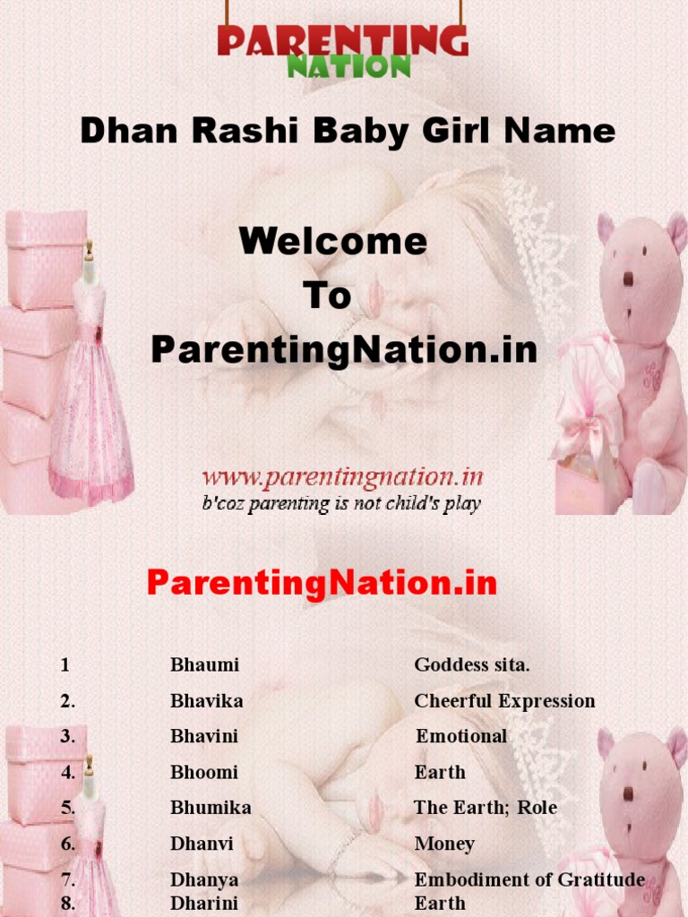 Dhan Rashi Baby Girl Names List | PDF