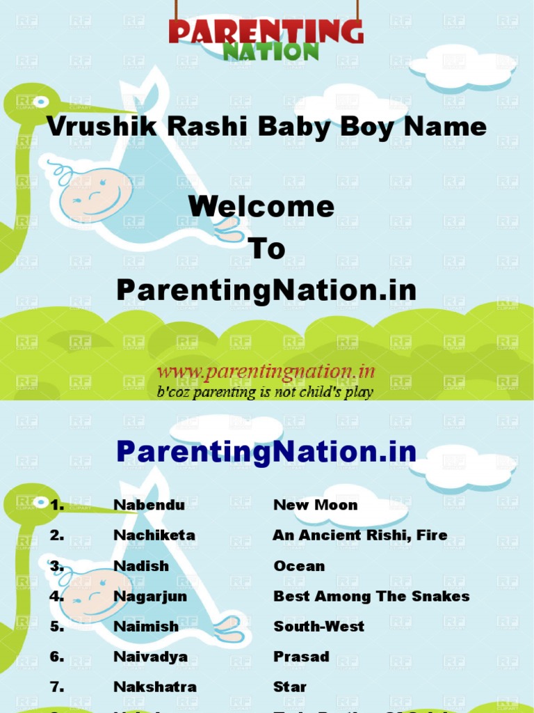 Vrushik Rashi Baby Boy Names With Meanings | PDF