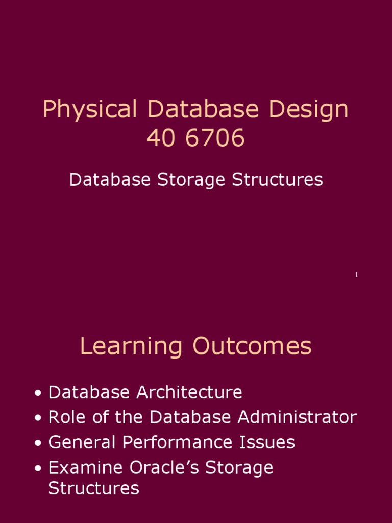 1 DB Storage - Structures | PDF | Oracle Database | Databases