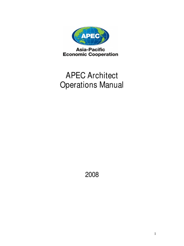 APEC Architect Operations Manual 2008 | PDF | Licensure | Architect