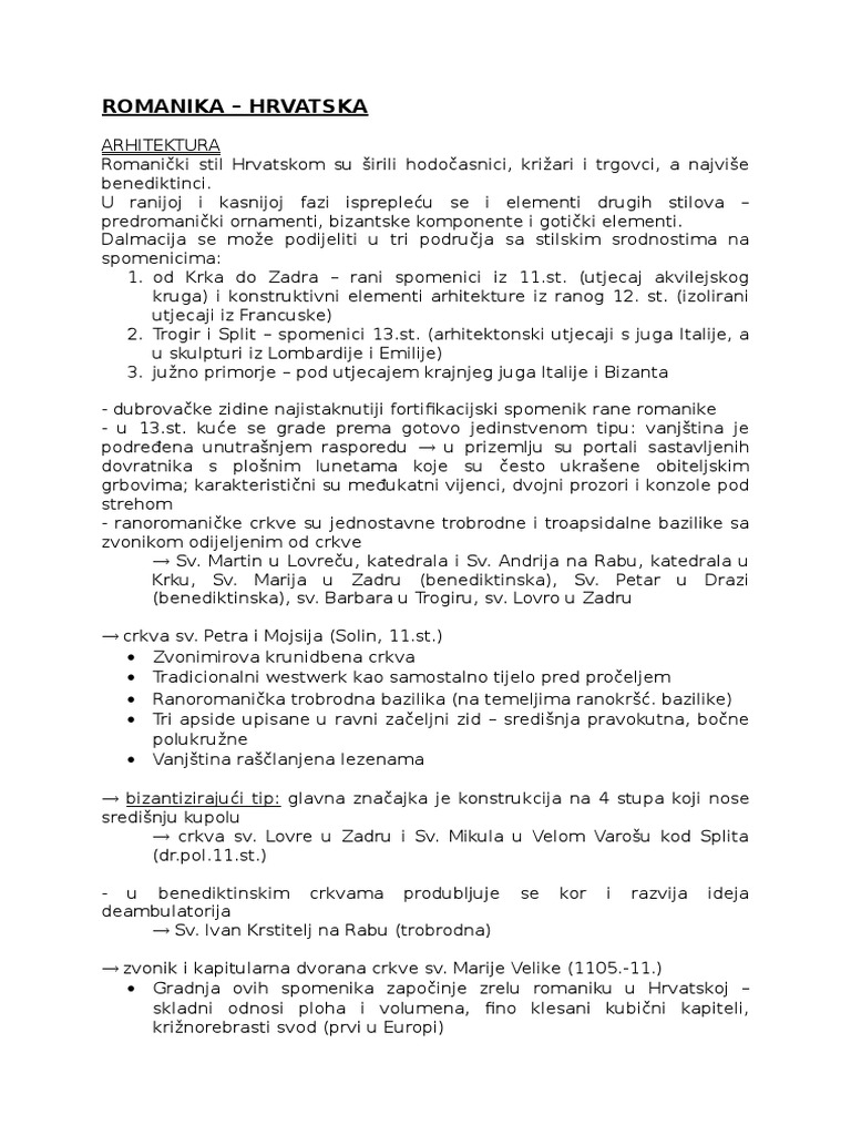 ROMANIKA U Hrvatskoj | PDF