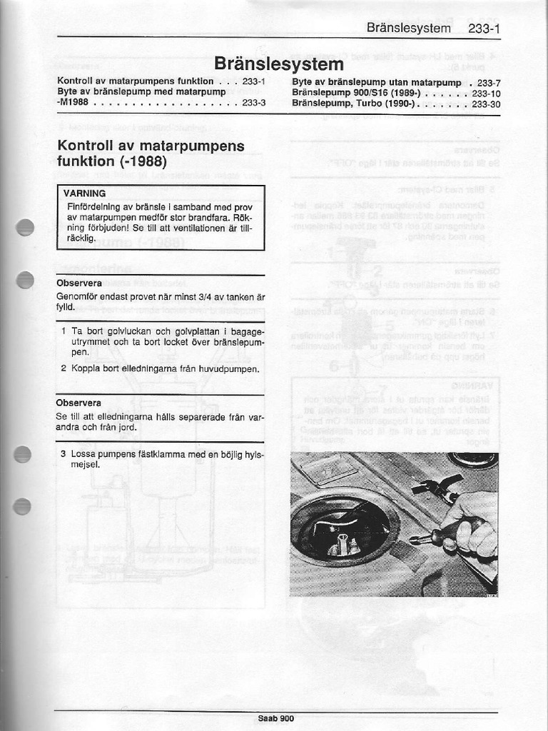 Saab 2-3-233 - Bränslesystem | PDF