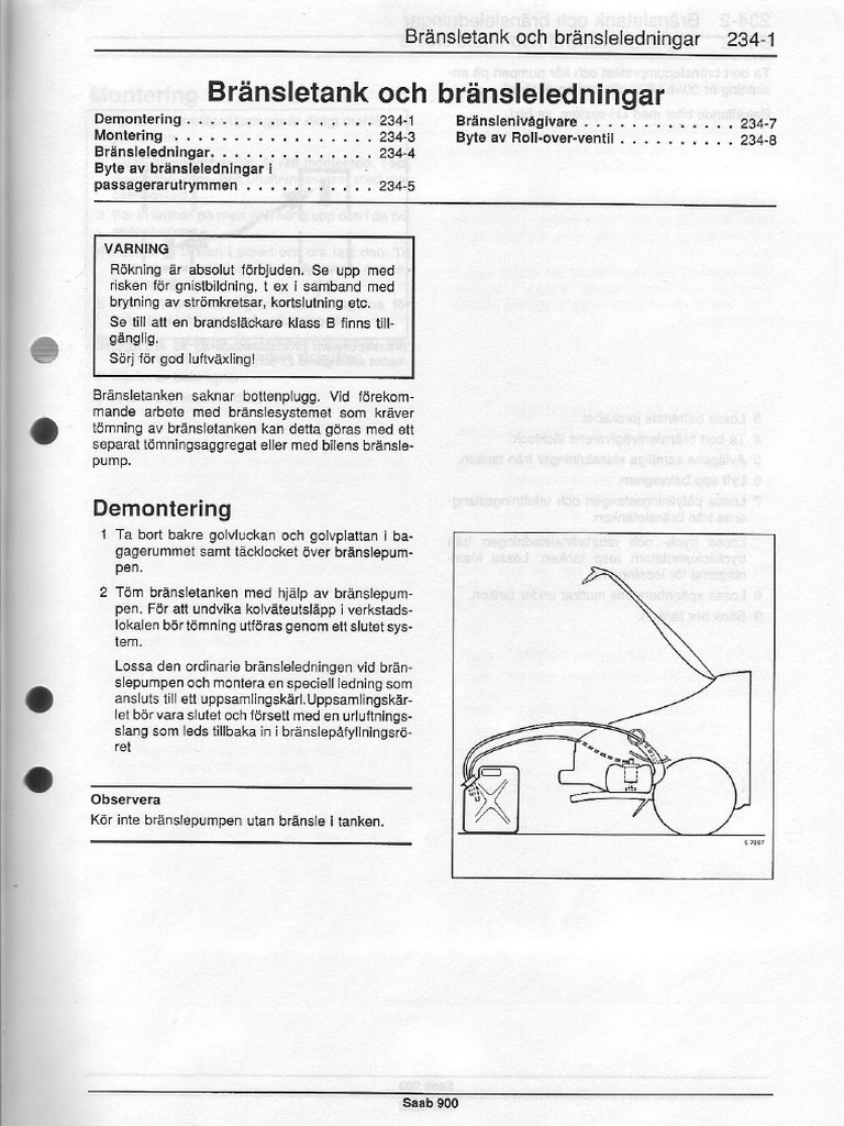 Saab 2-3-234 - Bränsletank Och Bränsleledningar | PDF