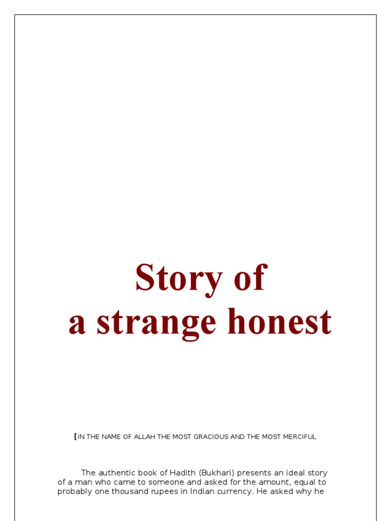 En An Example of Honesty | PDF | Hadith | Loans