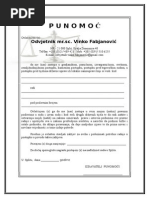 Punomoc-Primjer 121029 KN | PDF