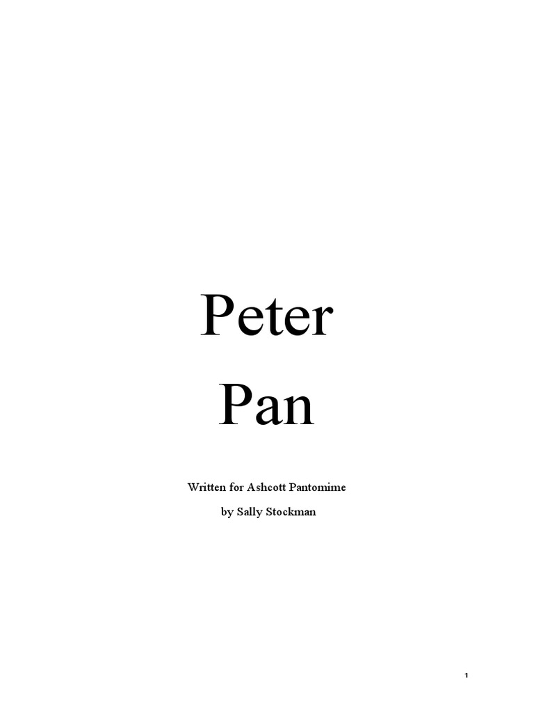 Peter Pan Script V2 | Lost Boys (Peter Pan) | Peter Pan
