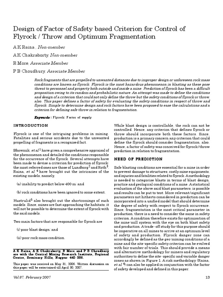 Flyrock Control PDF | PDF | Prediction | Equations