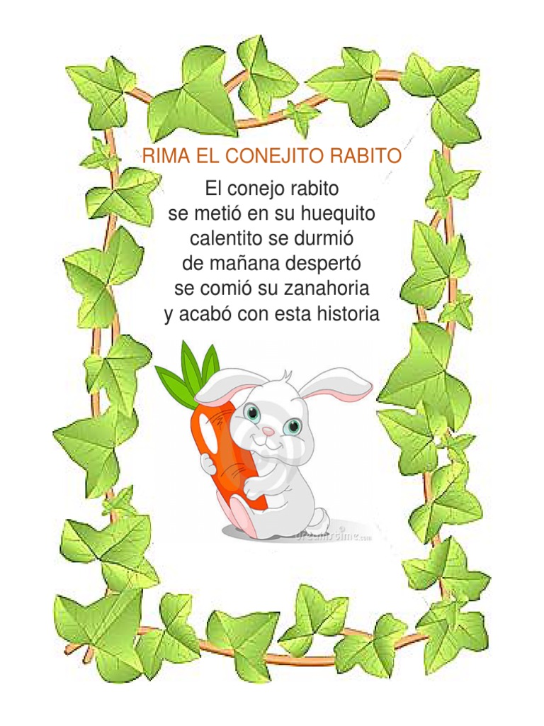 RIMA EL CONEJITO RABITO (Autoguardado) | PDF