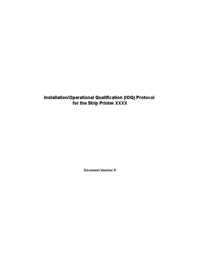 Strip Printer IOQ | PDF | Verification And Validation | Specification ...