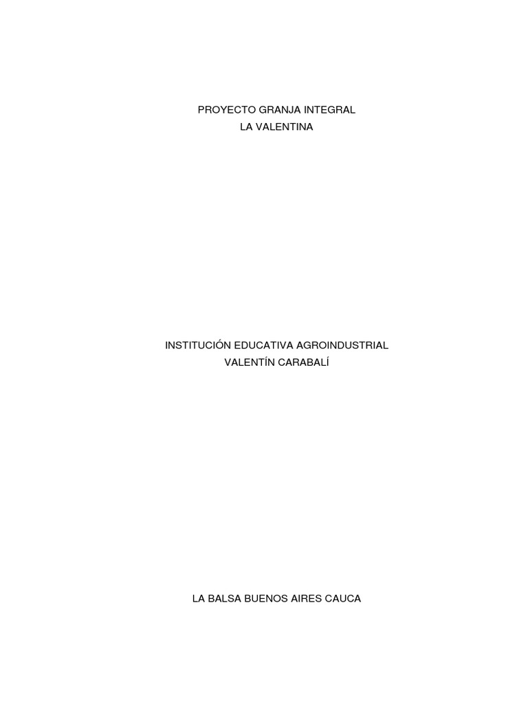 Proyecto Granja Integral | PDF