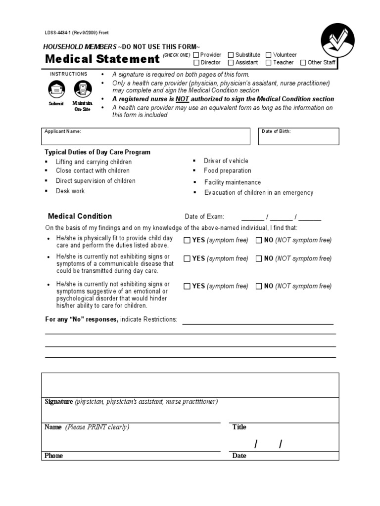 Medical Statement New1 | PDF | Physician | Nursing
